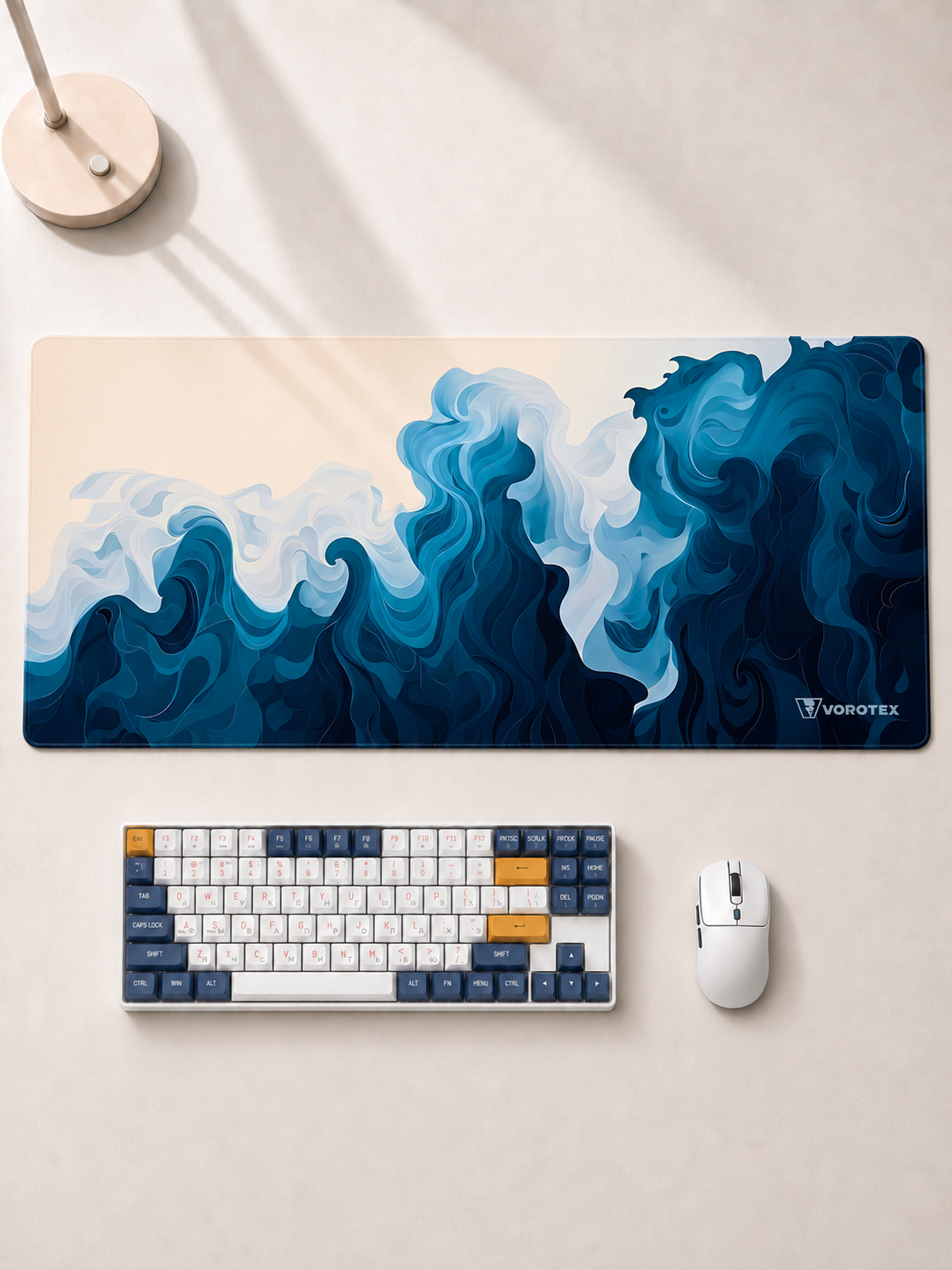Игровой коврик VOROTEX XXL, 90х40 см, 4 мм, Blue smoke (Синии дым)