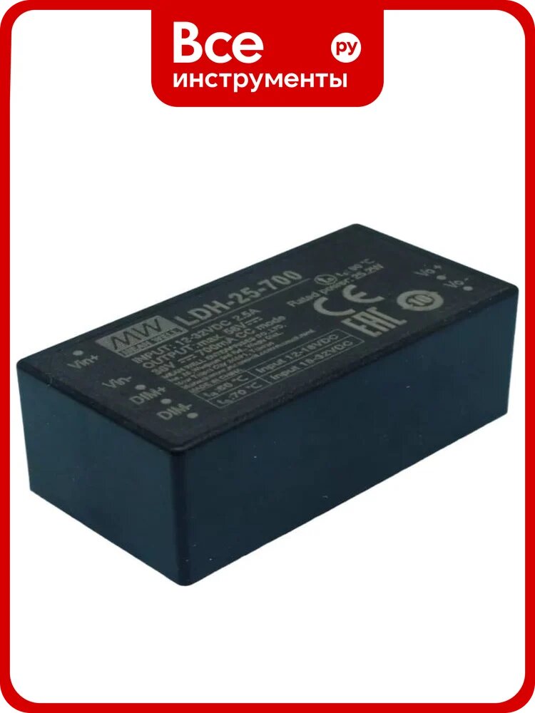 Повышающий DC/DC светодиодный драйвер на печатную плату Mean Well LDH-25-700, 25 Вт 12.5-36 В 0.7 А 3674521