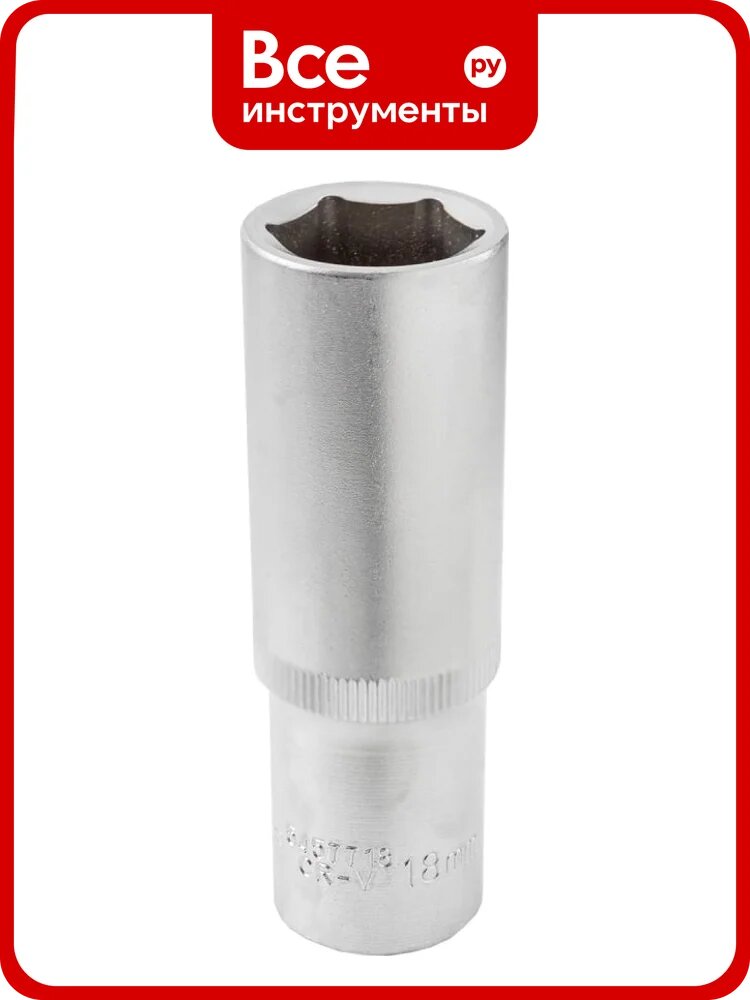 Головка торцевая Rockforce 18мм 1/2" 6-гранная глубокая L=75мм RF-5457718 RF-5457718(11567)