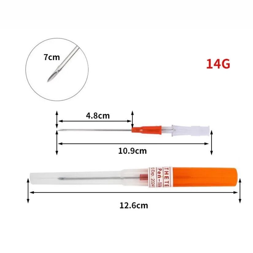 Стерильные иглы для пирсинга из нержавеющей стали 5 шт. 14G 1.6mm