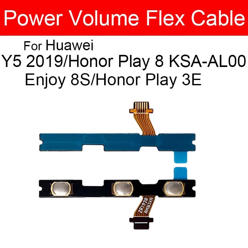 Кнопки регулировки громкости для Huawei Y5 2019 для Honor Play 3E Play 8 KSA-AL00, боковые клавиши Flex для Hauwei Enjoy 8S, ремонт гибкой ленты