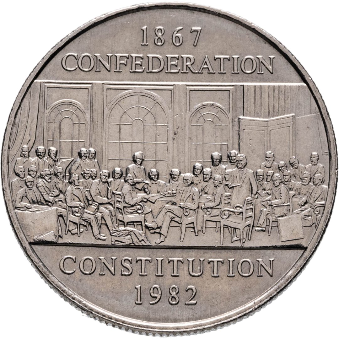 Канада 1 доллар dollar 1982 "115 лет конституции Канады", Никель, в сохранности UNC