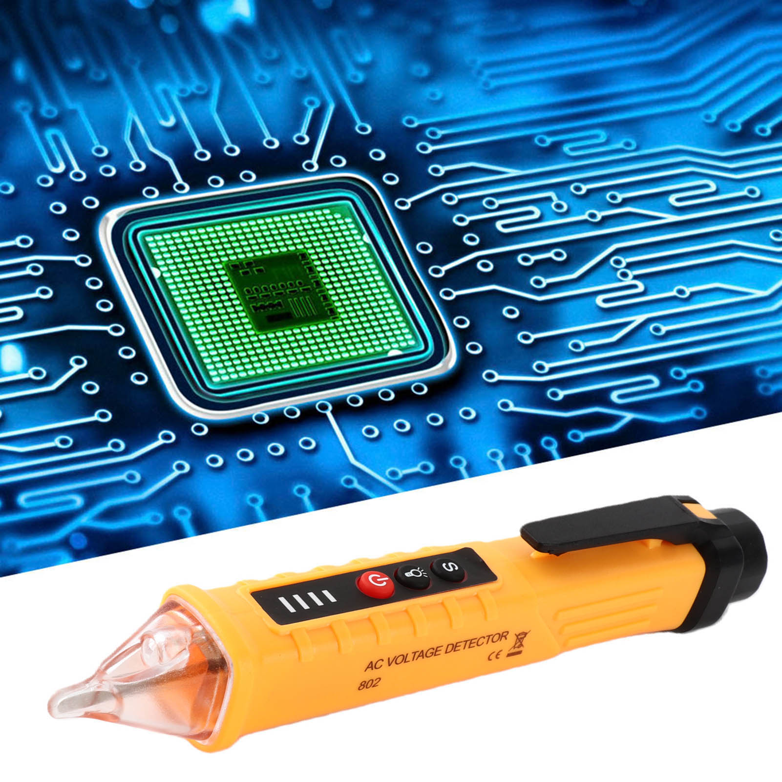 Электрический детектор напряжения, 48-1000V, с индикатором сигналов, с LED подсветкой, ABS, для безопасности