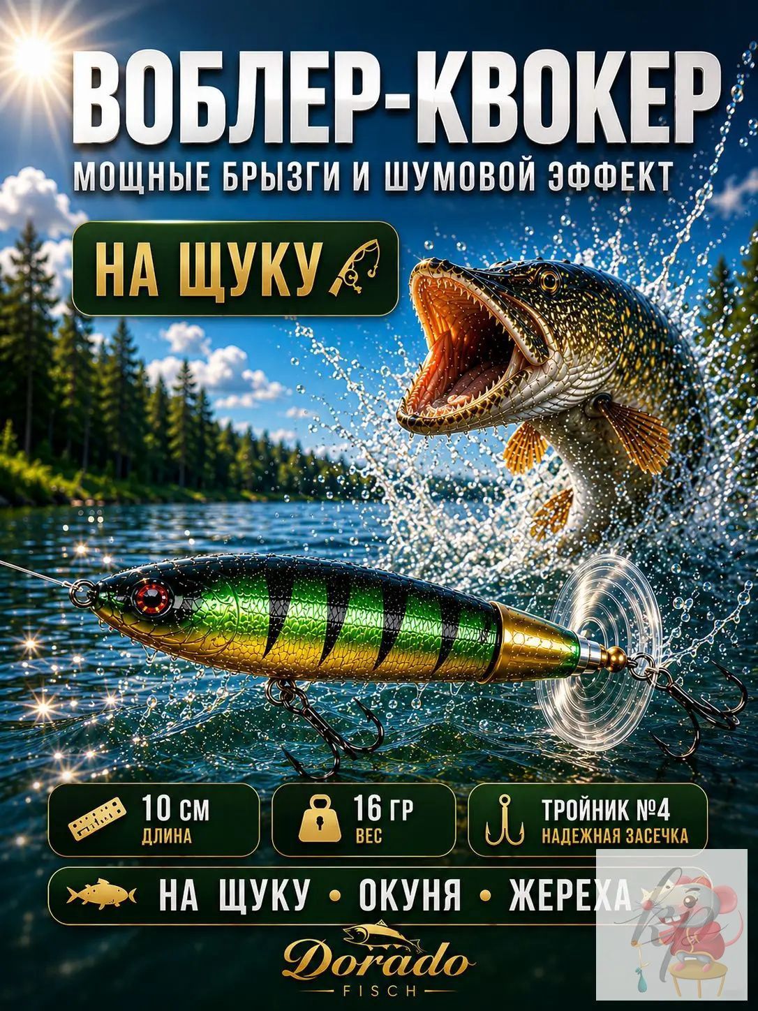 Квокер воблер / воблер для рыбалки на щуку.