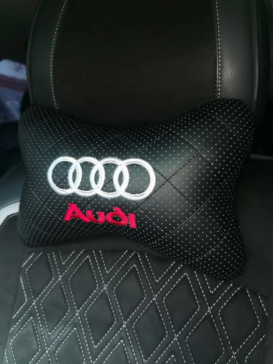 Подушка на подголовник AUDI (из экокожи с вышивкой)