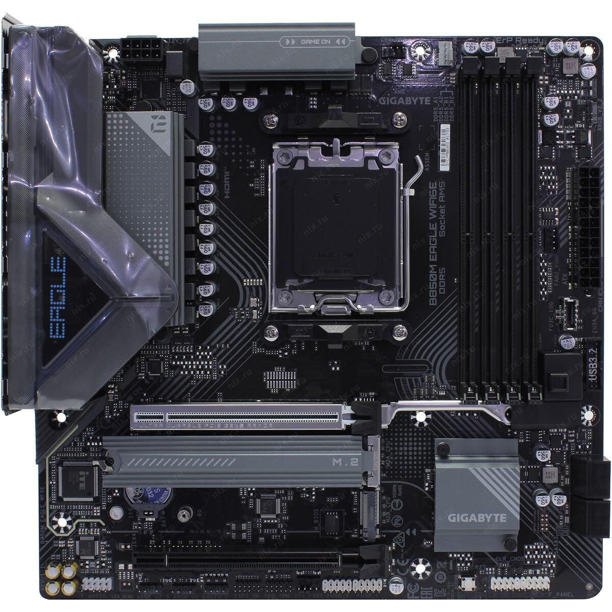 GIGABYTE B850M EAGLE WF6E (RTL) AM5 B850 2xPCI-E HDMI+2xDP 2.5GbLAN+WiFi+BT SATA RAID MicroATX 4DDR5 — фото 1