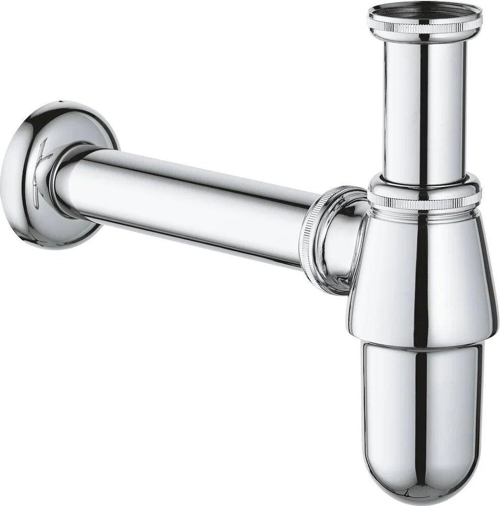Сифон для раковины Grohe 28920000 телескопический, бутылочный, хромированный, с гидрозатвором, латунный