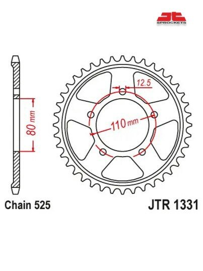 Задняя ведомая звезда Чёрный JT JTR1331.42ZBK