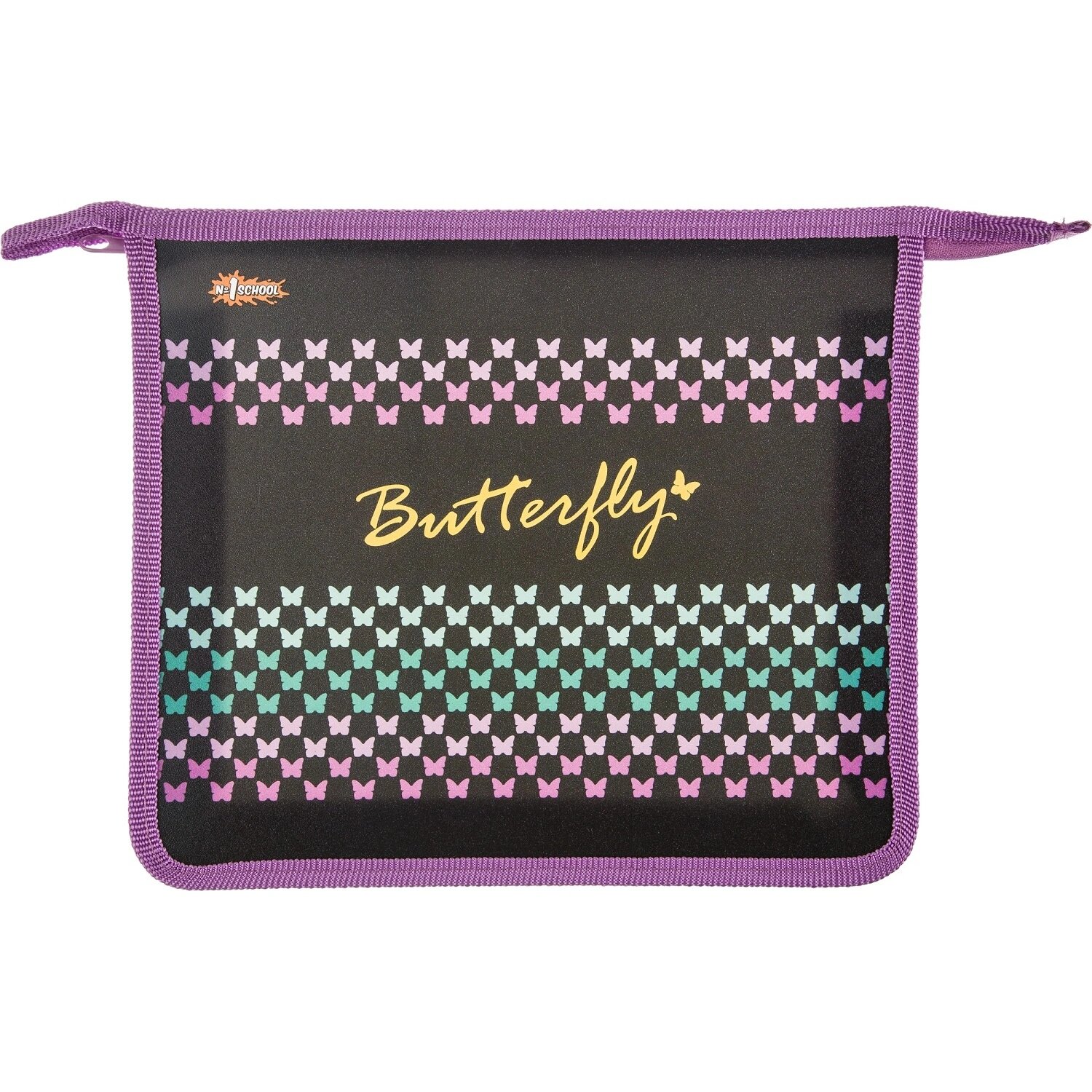 Комус Класс Папка для тетрадей Комус Класс Butterfly А5 пластик с 1 отделением на молнии