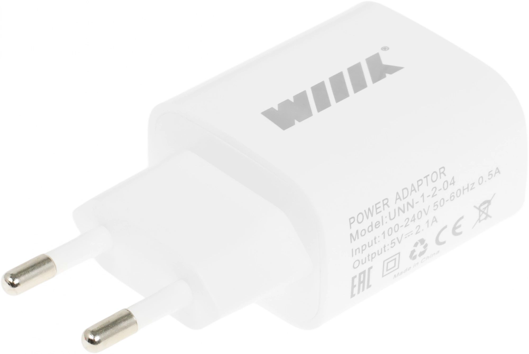 Сетевое зарядное устройство Wiiix USB + USB type-C 2.4A белый (UNN-1-2-04-W)