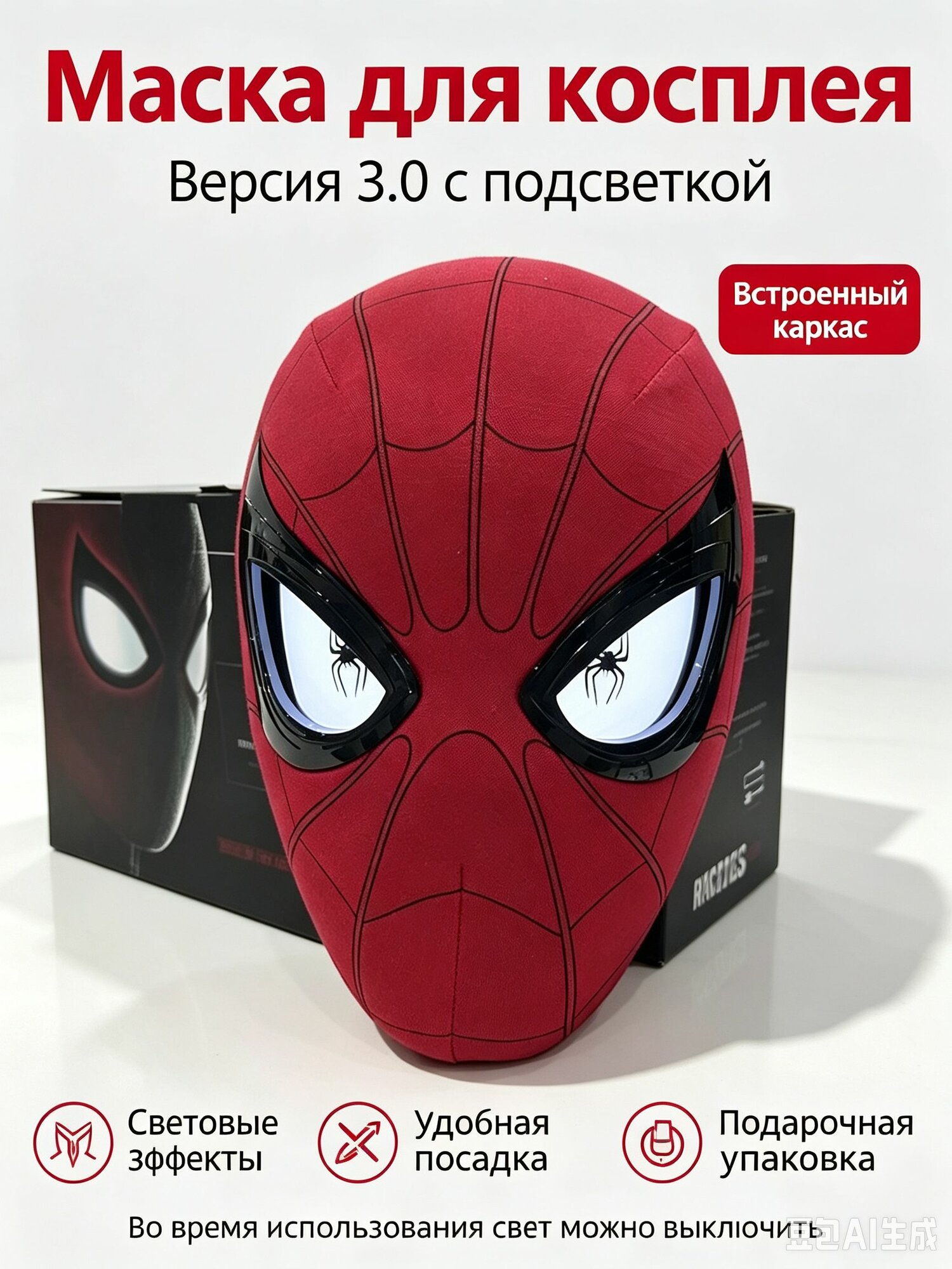 Маска-шлем Человек-Паук Тоби Магуайр Spider-Man Новый день