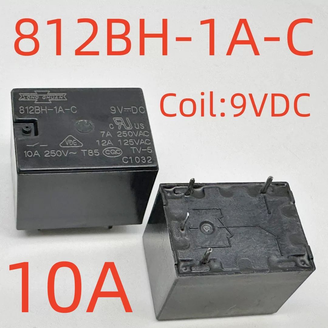 Реле 812BH-1A-C 9VDC, 10A, 4 контакта (2шт. )