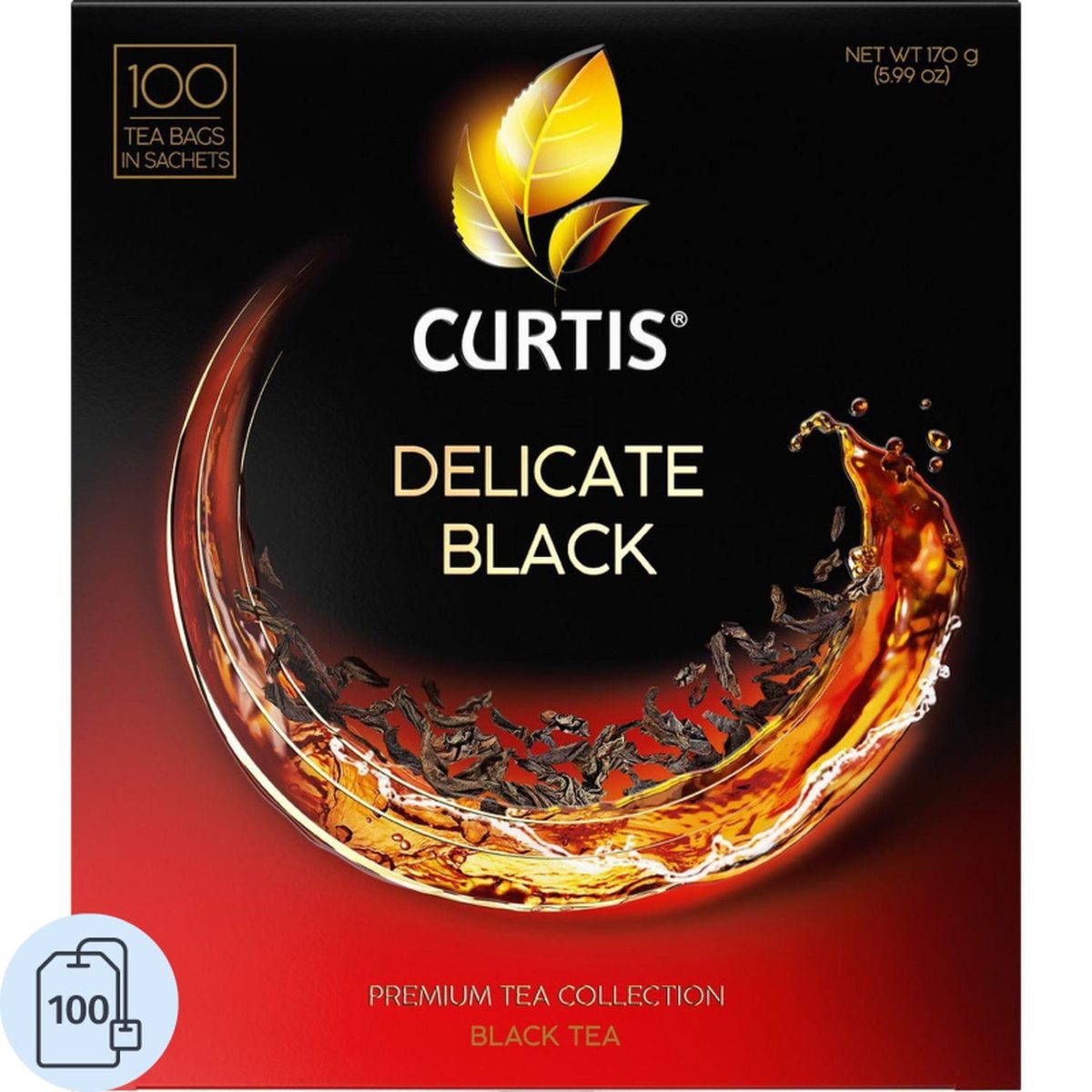 Чай Curtis Delicate Black черный 100 пакетиков, 8 уп.