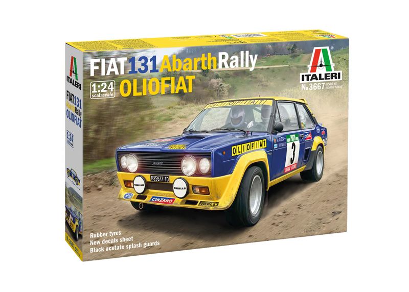 Сборная модель автомобиля fiat 131 abarth rally Масштаб 1/24 (17,4 см) Italeri Арт.3667ИТ