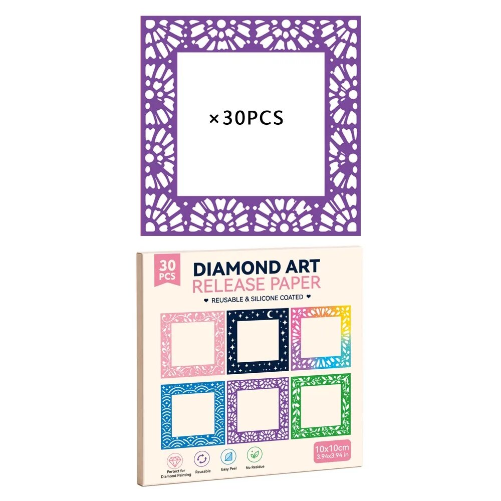 Защитные пленки для алмазной вышивки 30 шт. Purple-10cm
