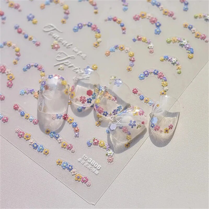 Наклейки для ногтей 5D Белый, Цвет: 1pcs to3808