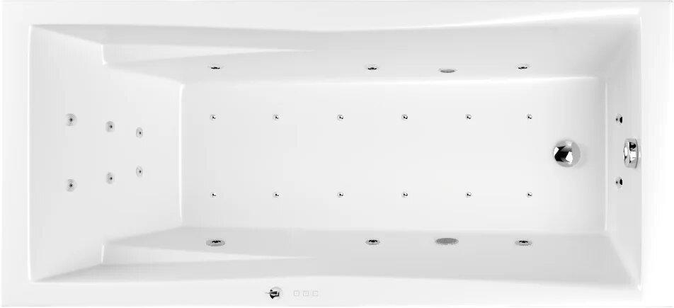 Акриловая ванна WHITECROSS Palace Ultra 179x80, с каркасом, пристенная, встраиваемая, белая, глянцевая, со сливом-переливом, прямоугольная, с подлокотниками, с гидромассажем
