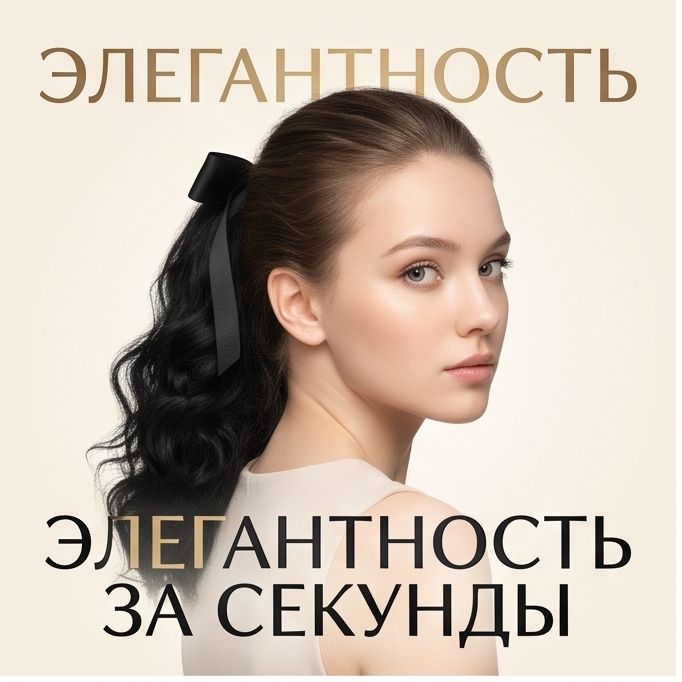 Хвостик на резинке с лентой, короткие локоны, накладной хвост для женщин