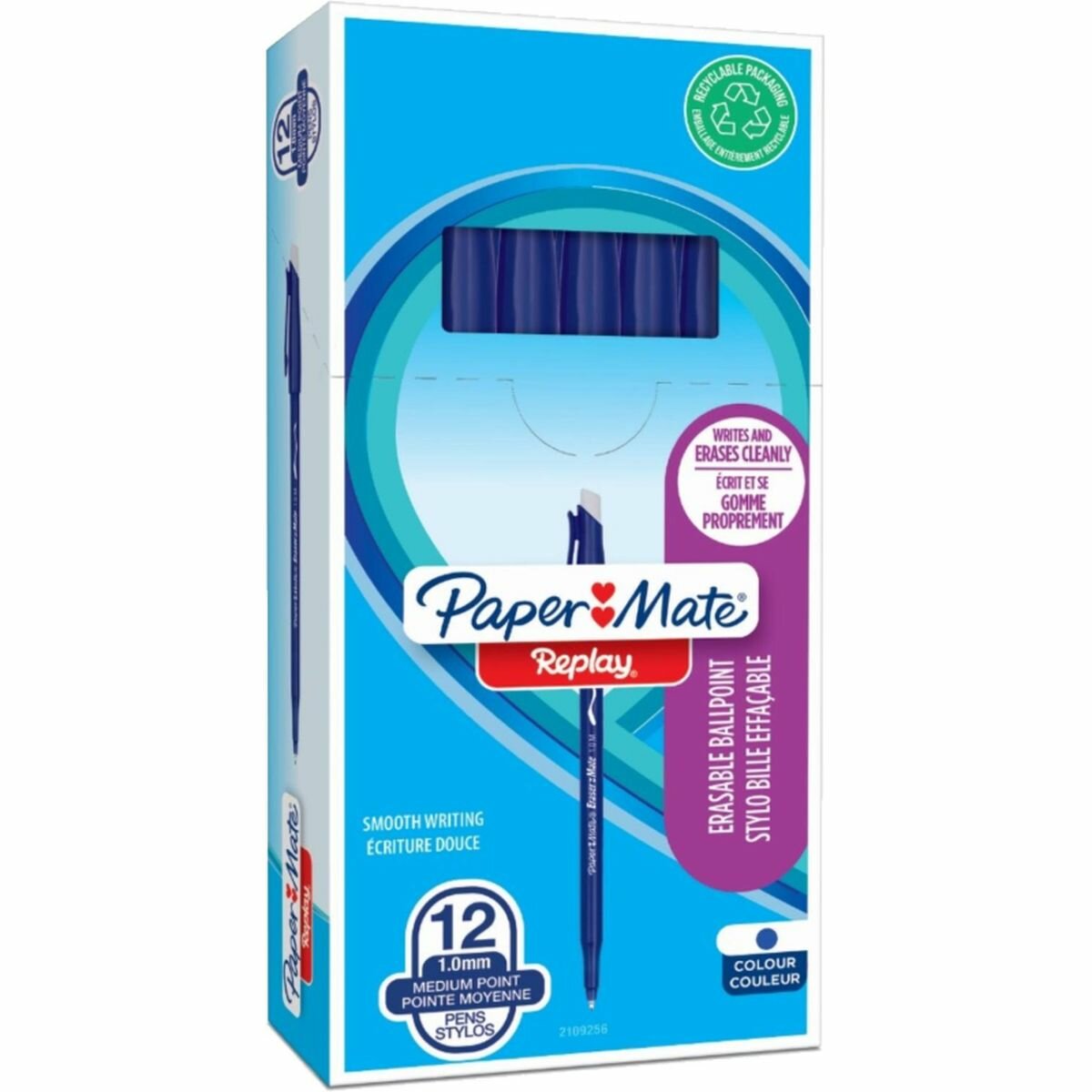Ручка шариковая стираемая Paper Mate Replay (0.4мм, синяя, корпус бежевый) (S0190823), 1шт.