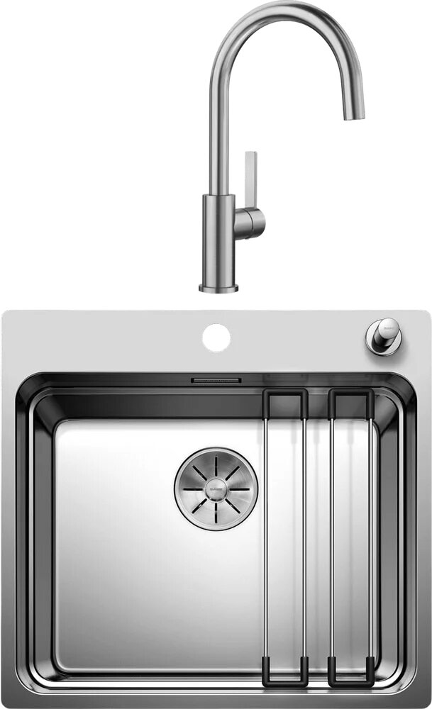 Комплект Мойка Blanco Etagon 500-IF 54x50, сталь, нержавеющая сталь / Смеситель Candor 523120 сталь