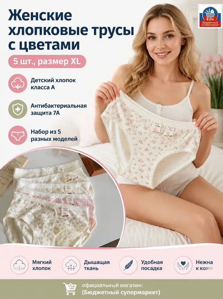 Комплект трусов брифы FUBUKESHI-5P-XL, 5 шт