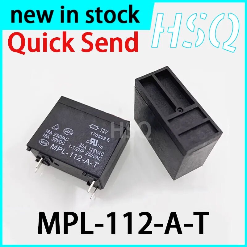 5 шт. Реле MPL-112-A-T 12В 16А 4-контактное