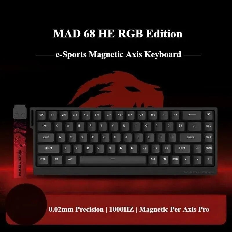 MADLIONS MAD 60/68HE Игровая клавиатура с магнитным переключателем Проводной Сетевой драйвер 8K