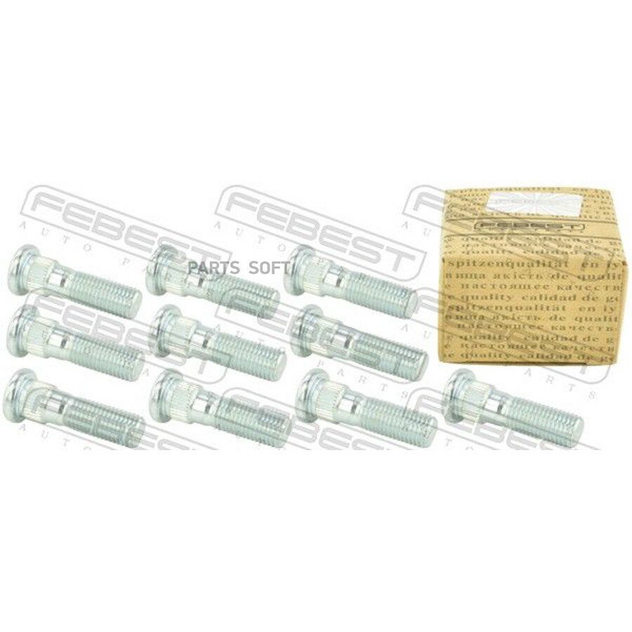 Шпилька колесная M12 х 1,5 х 48 Mitsubishi Pajero 00-, Pajero Sport 00-, L200 05- (10 шт. в упаковке, цена за 1шт.) \ FEBEST 0484-002-PCS10 FEBEST 0484002PCS10 | цена за 1 шт