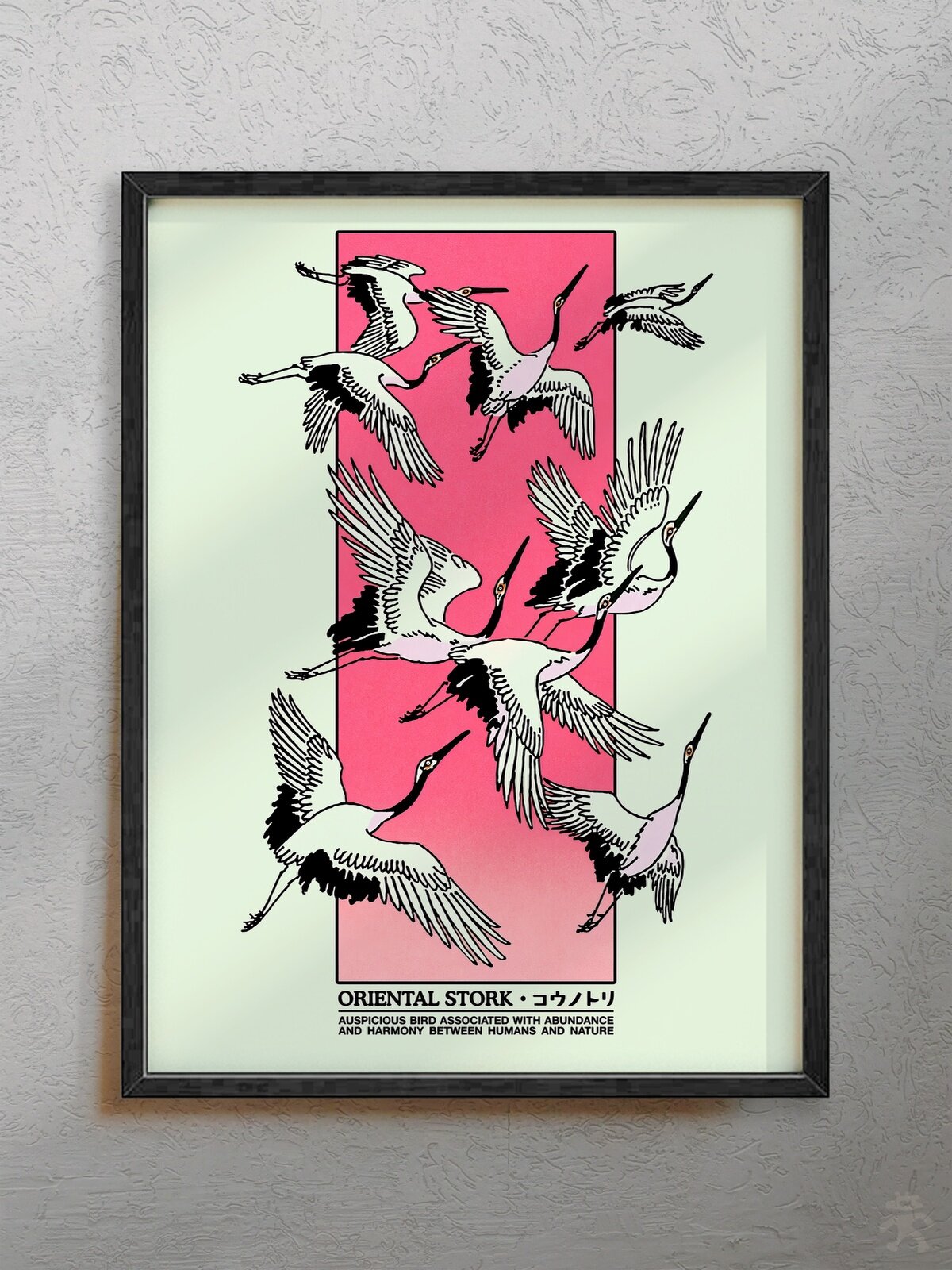 Интерьерный постер "Oriental Stork" в стиле pinterest, формат 30x40 см