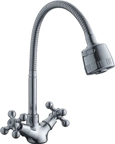 Смеситель для кухни Ledeme L4319-3 с гибким изливом, с поворотным изливом, хром, глянцевый, однорычажный, с керамическим картриджем