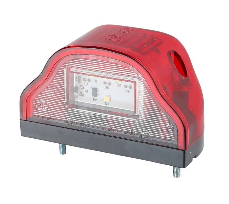 Фонарь освещения номерного знака ПН-01.3717-04(3) (12/24В) LED красный (3 диода) волна / Подсветка номера для фур (1шт.)