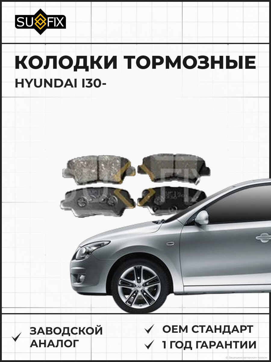 Колодки тормозные SUFIX SX1201 Хендай I30 HYUNDAI I30