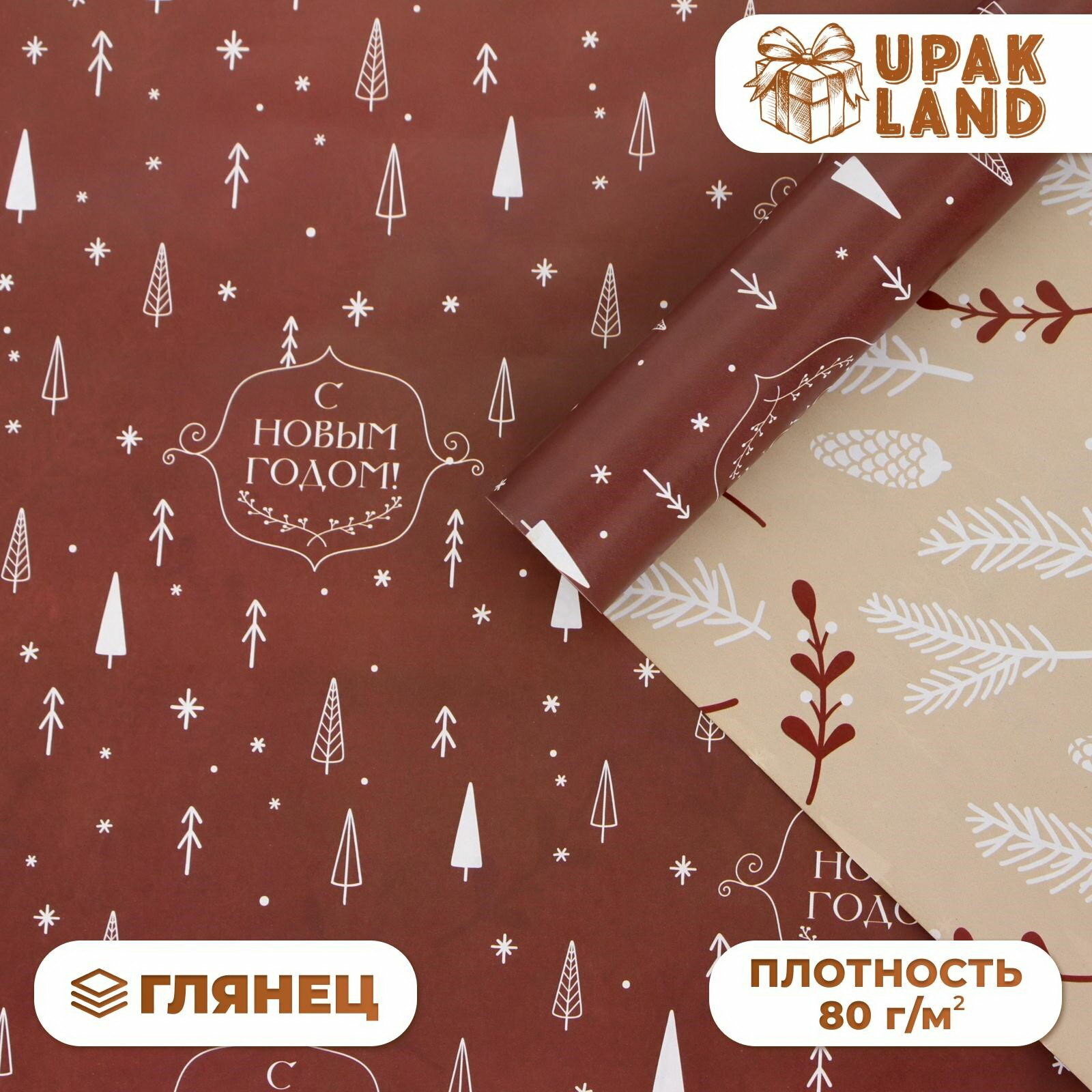 Бумага упаковочная глянцевая двухсторонняя "Изысканность", 50x70 см, 10 шт.