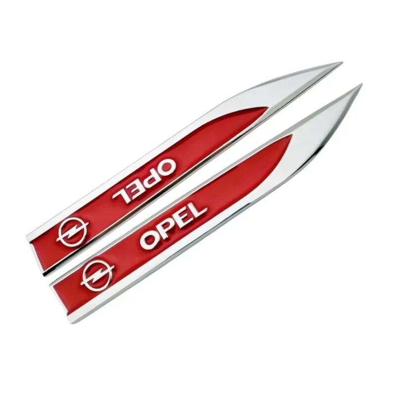 Наклейки-эмблемы Opel (2 шт.), металлические, высококачественные, для крыльев и боковых элементов кузова, спортивные, подходят для Opel Astra, Corsa, Zafira, Meriva, Agila, Karl