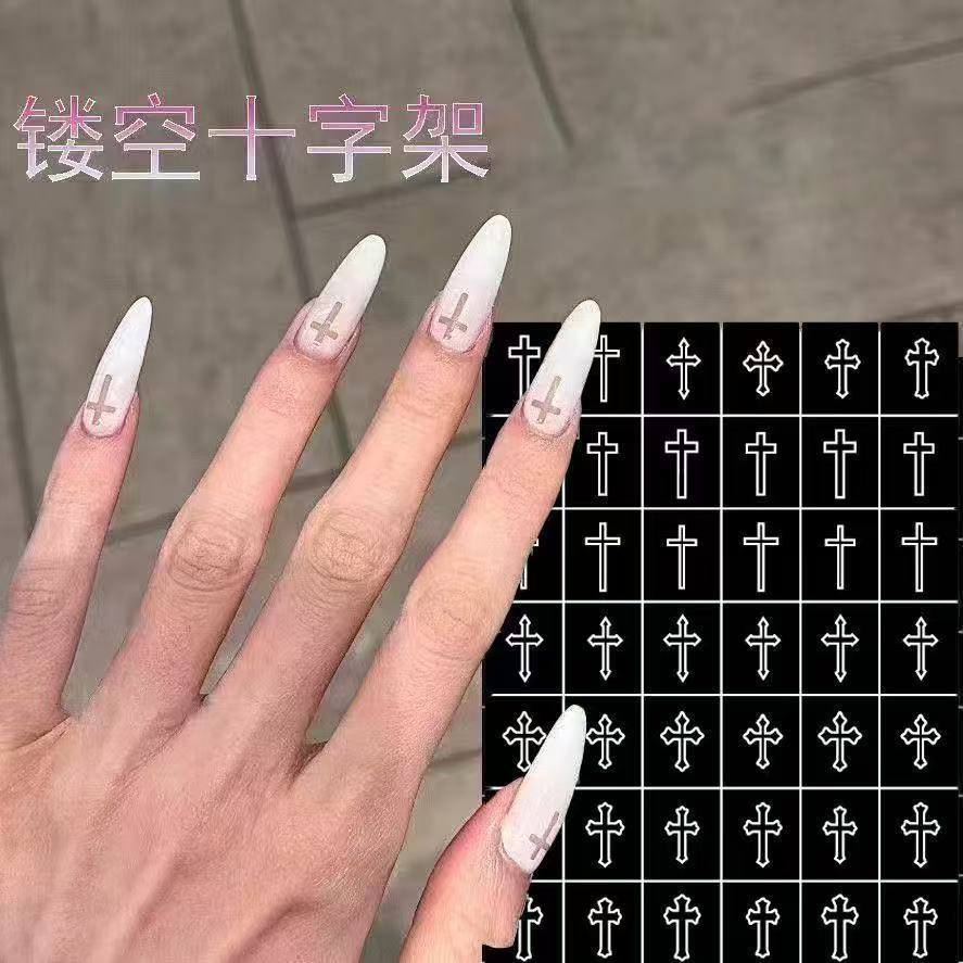Наклейки для ногтей, стикеры nail art, французский дизайн, сердечки, кресты, аксессуары для маникюра