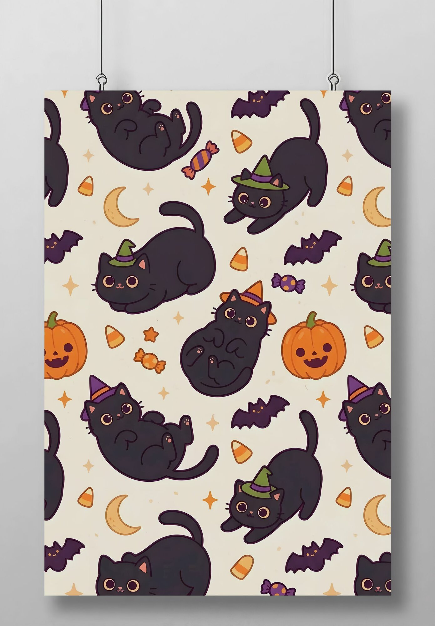 Постер/Плакат Котики Хэллоуин (Halloween Kitties)