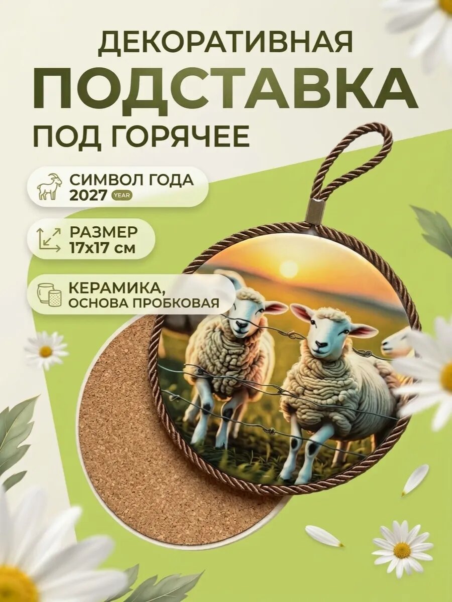 Новогодняя декоративная подставка под горячее. Символ года 2027