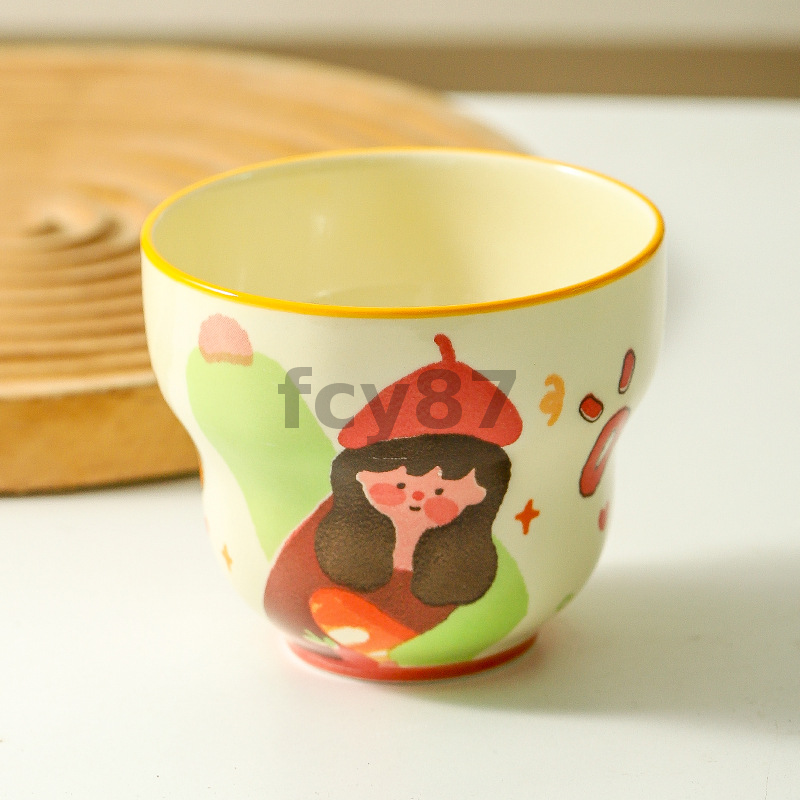 (кружки) детские с рисунком, 300ml, Кубок из тыквы - девушка в пеноматериале (красный)