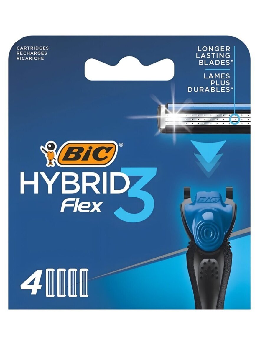 Сменные кассеты для бритья Bic Flex 3 Hybrid, 4 шт