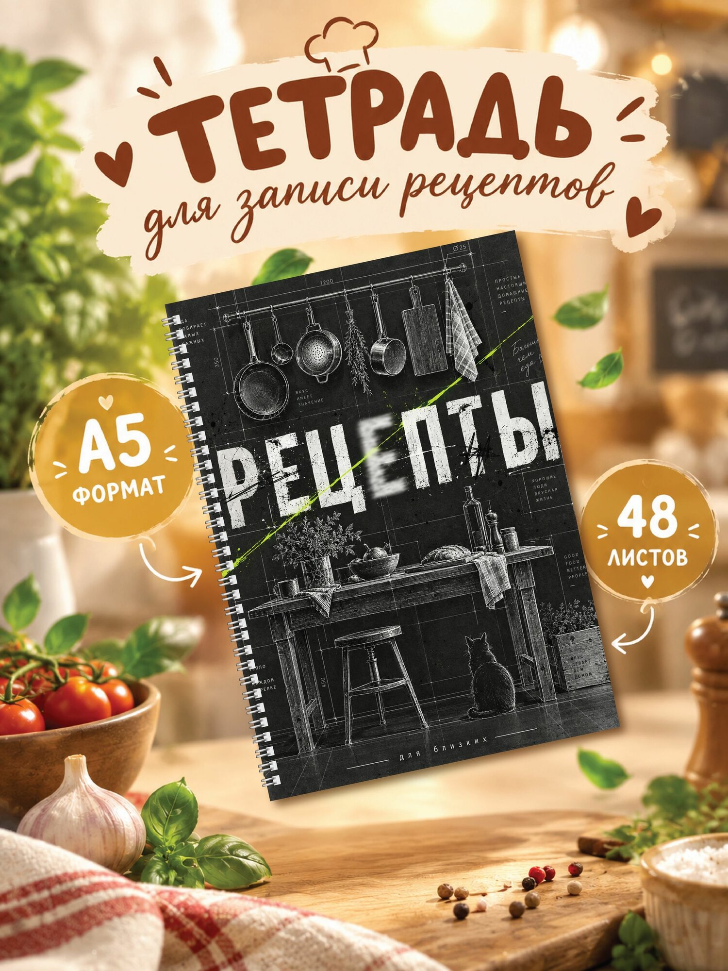 Тетрадь для записи рецептов "Архитектурные рецепты", А5