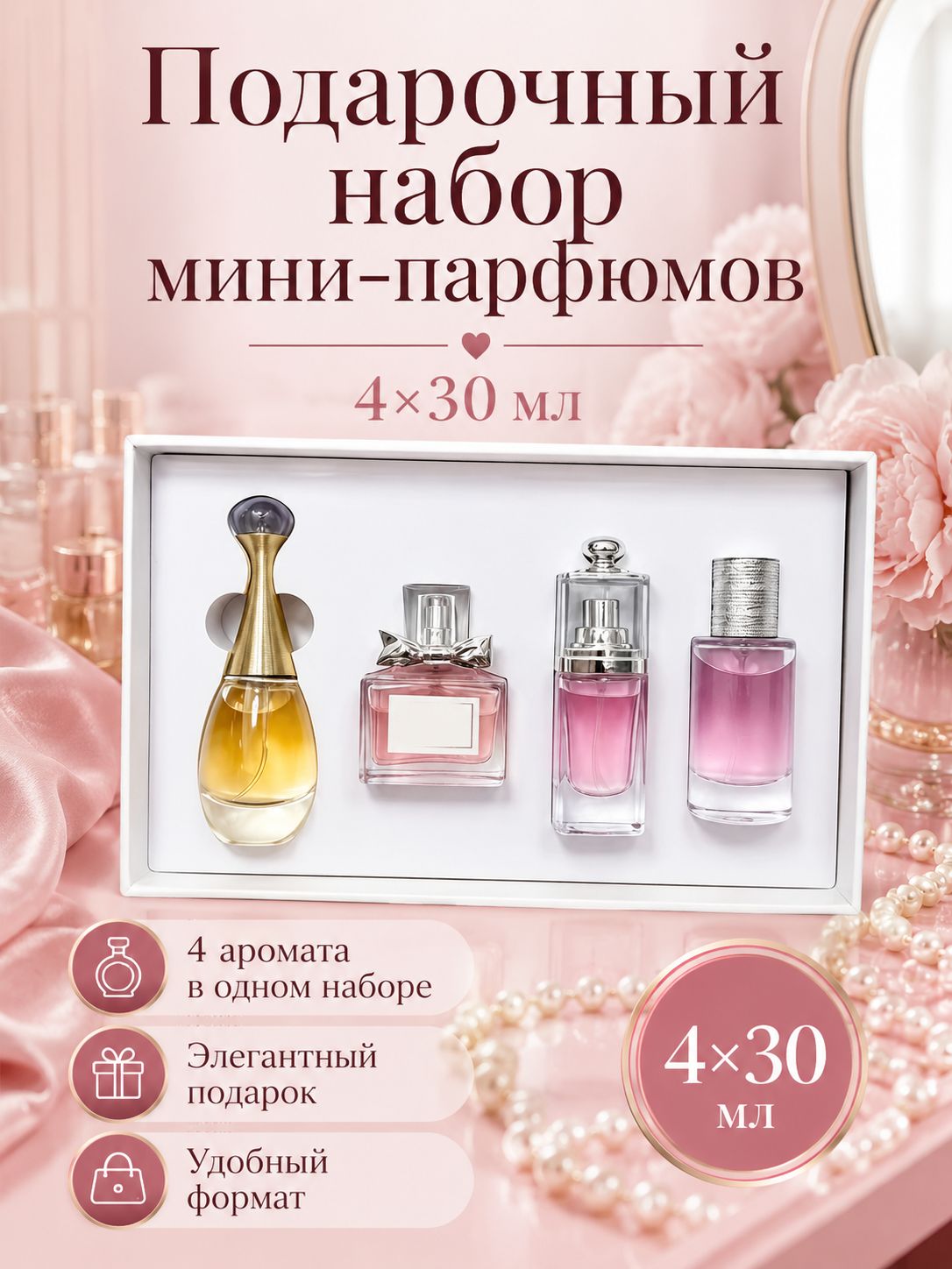 Духи Dior подарочный набор Joy, Addict, Miss Dior Blooming Bouquet, J'adore 120 мл