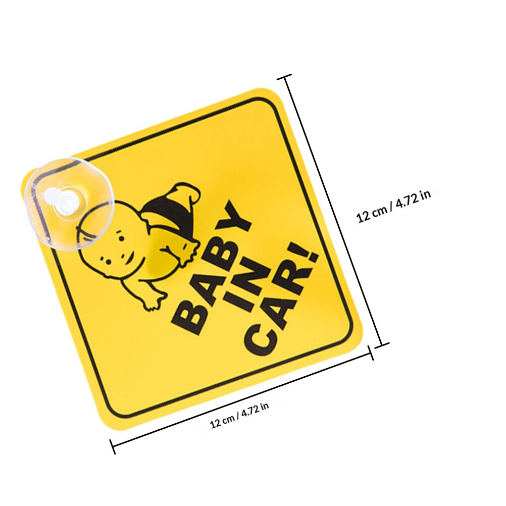 10 Штук Знак Baby In Car Сuction Cup Для Авто Предупреждающие Знаки Для Безопасности Ребенка 12X12X0 10Cm