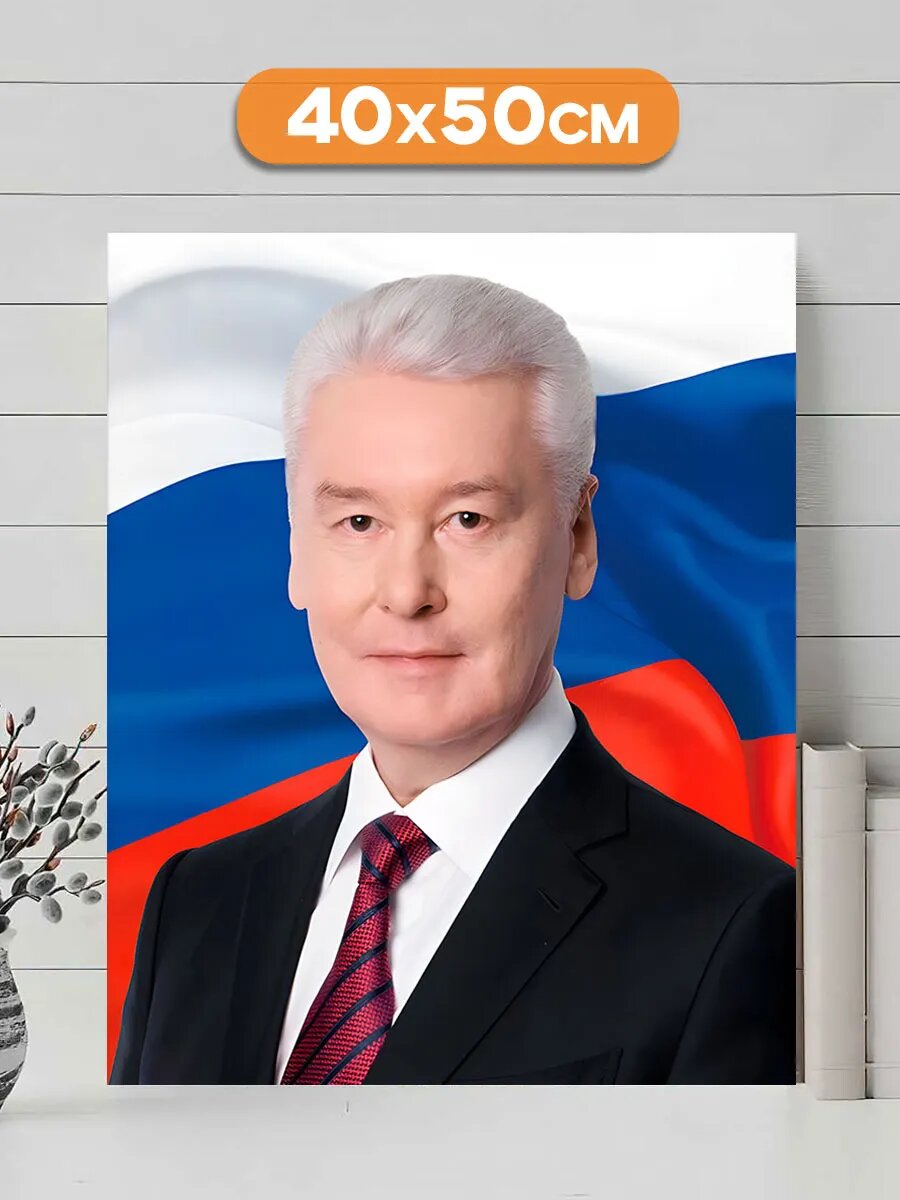 Картина на стену для дома Сергей Собянин 40х50 см