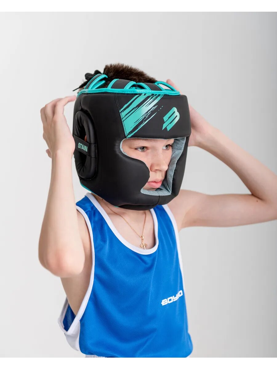Шлем боксерский Boybo Stain BH400 Флекс, Голубой L