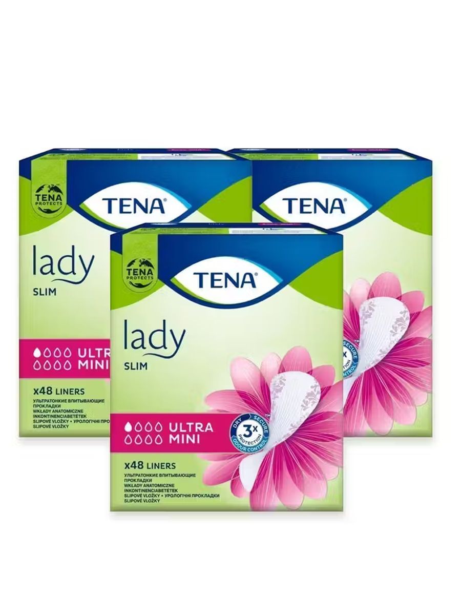 Прокладки урологические Tena Lady Slim Ultra mini 48 штук 3 пачки