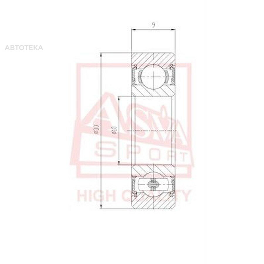 Подшипник универсальный (10x30x09) ASVA AB103009