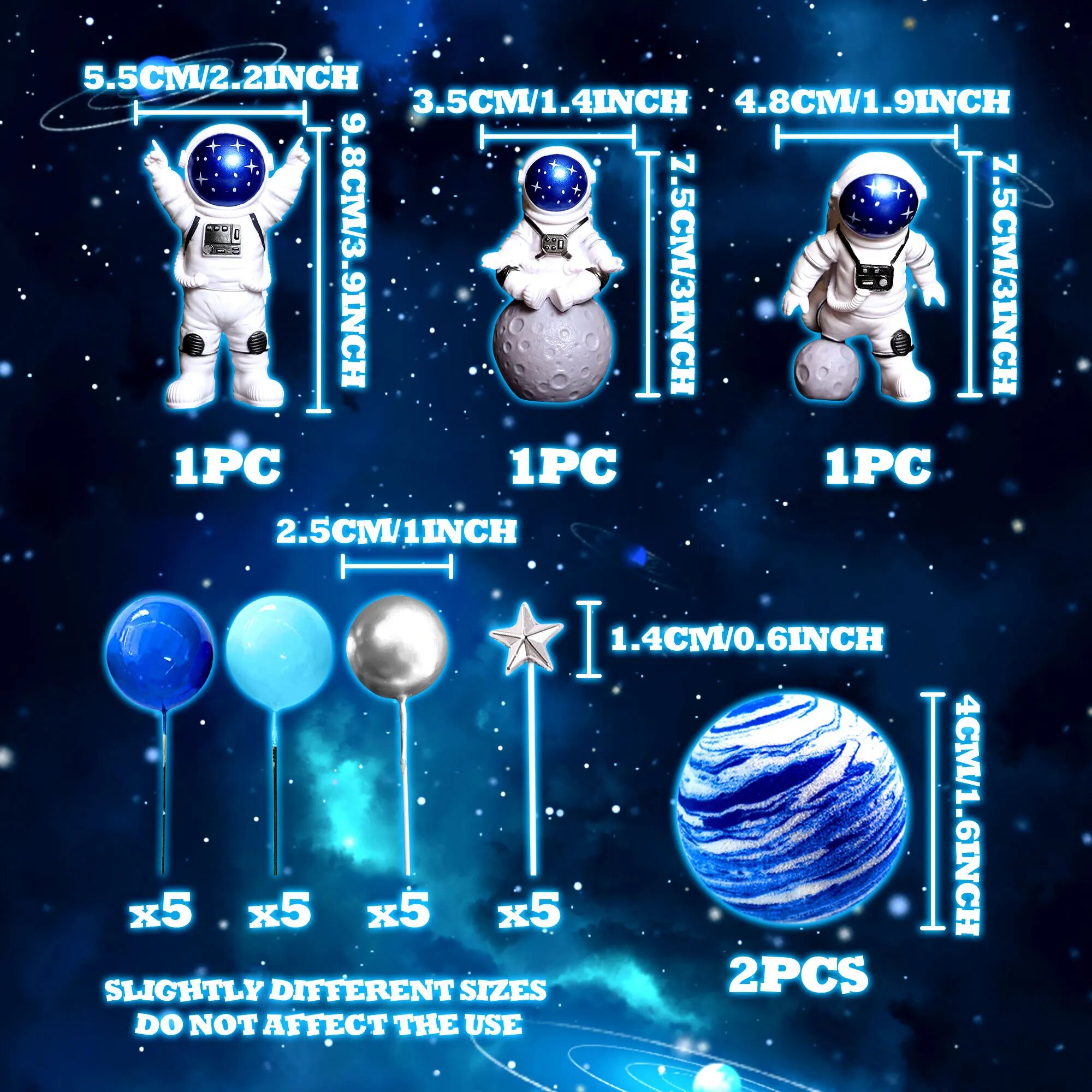 LaVenty космические топперы для торта Синий, Blue