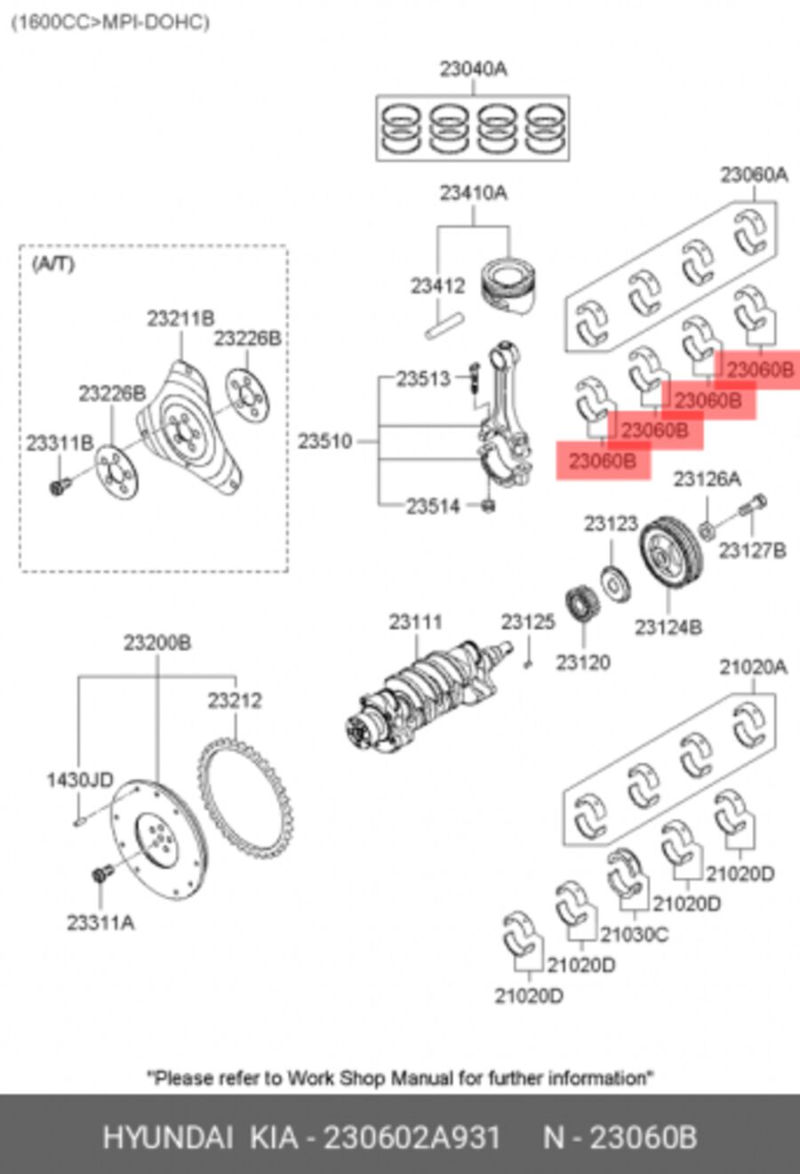 Вкладыши (Hyundai/Kia 230602A931)