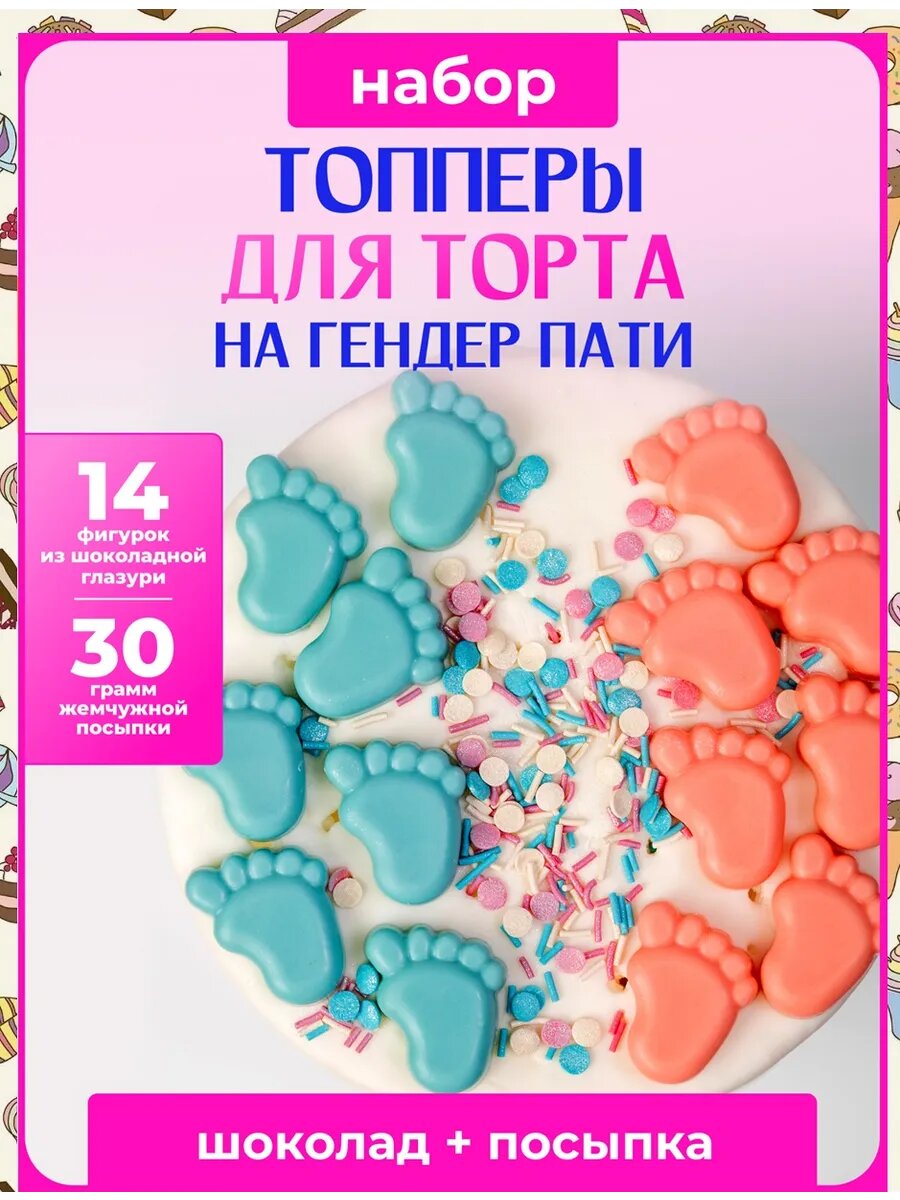 Съедобный топпер на Гендер Пати