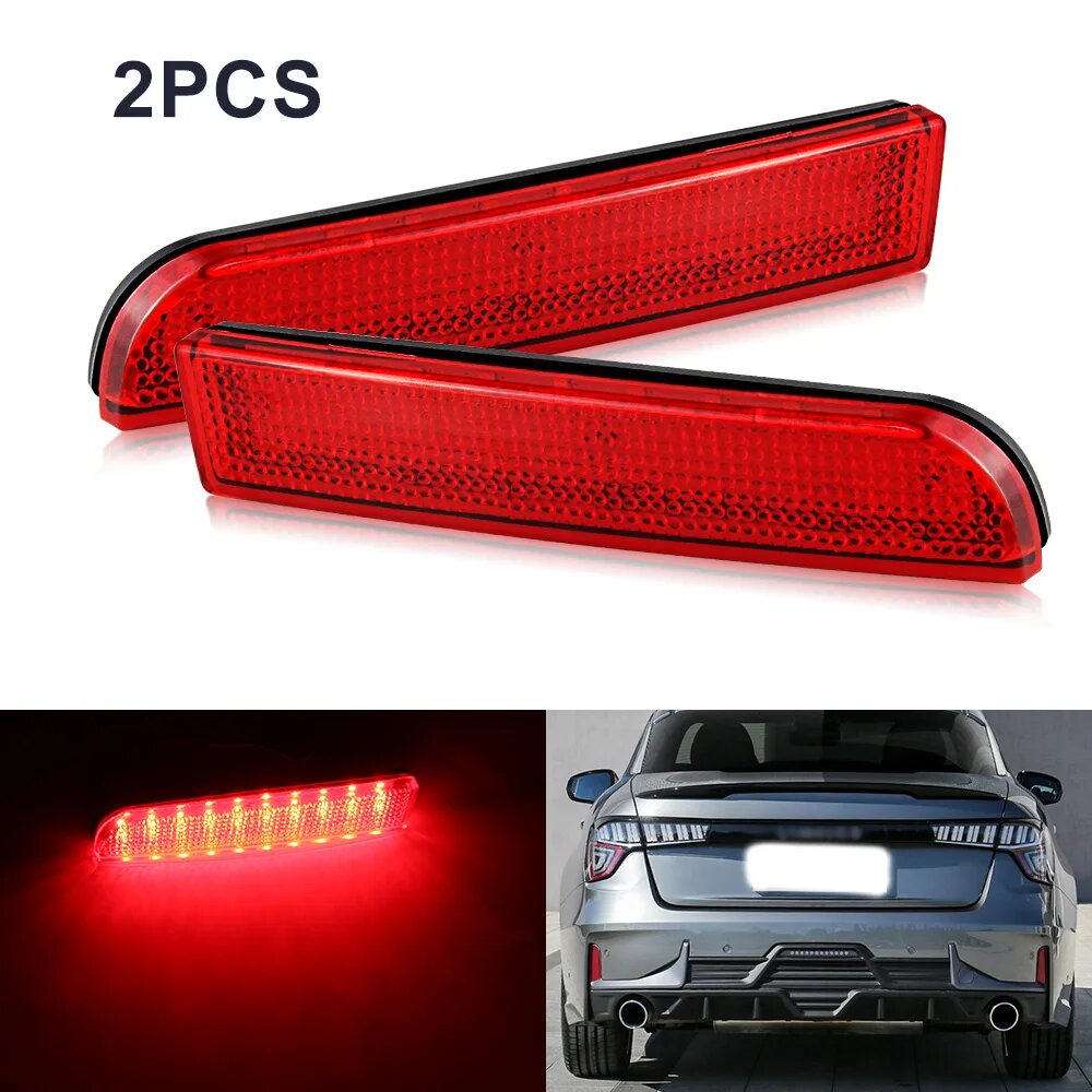 Светодиодные отражатели бампера 2шт RED LENS Mitsubishi Lancer EVO